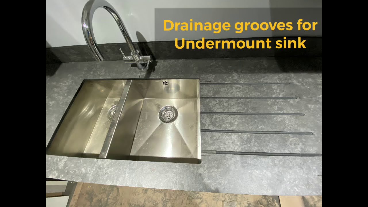 Drainage grooves for undermount sink - YouTube