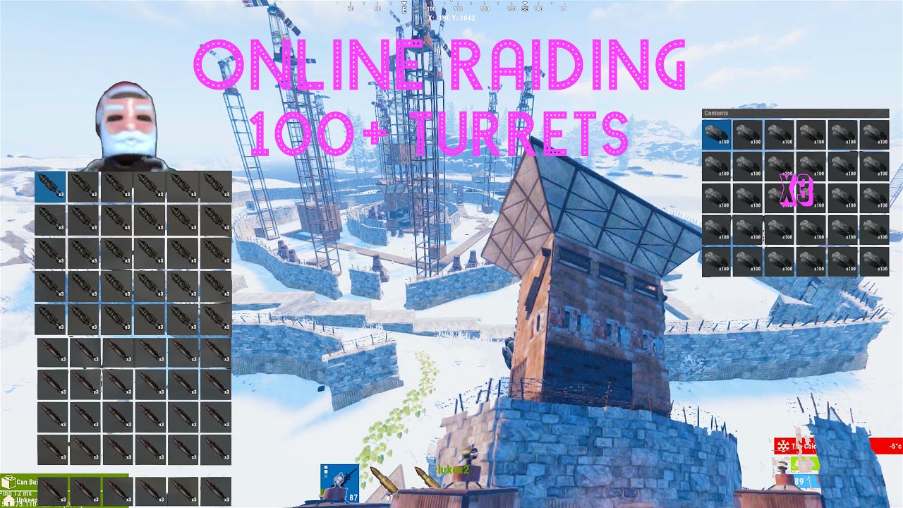 Online Raiding 100+ Turrets - Rust Console - YouTube