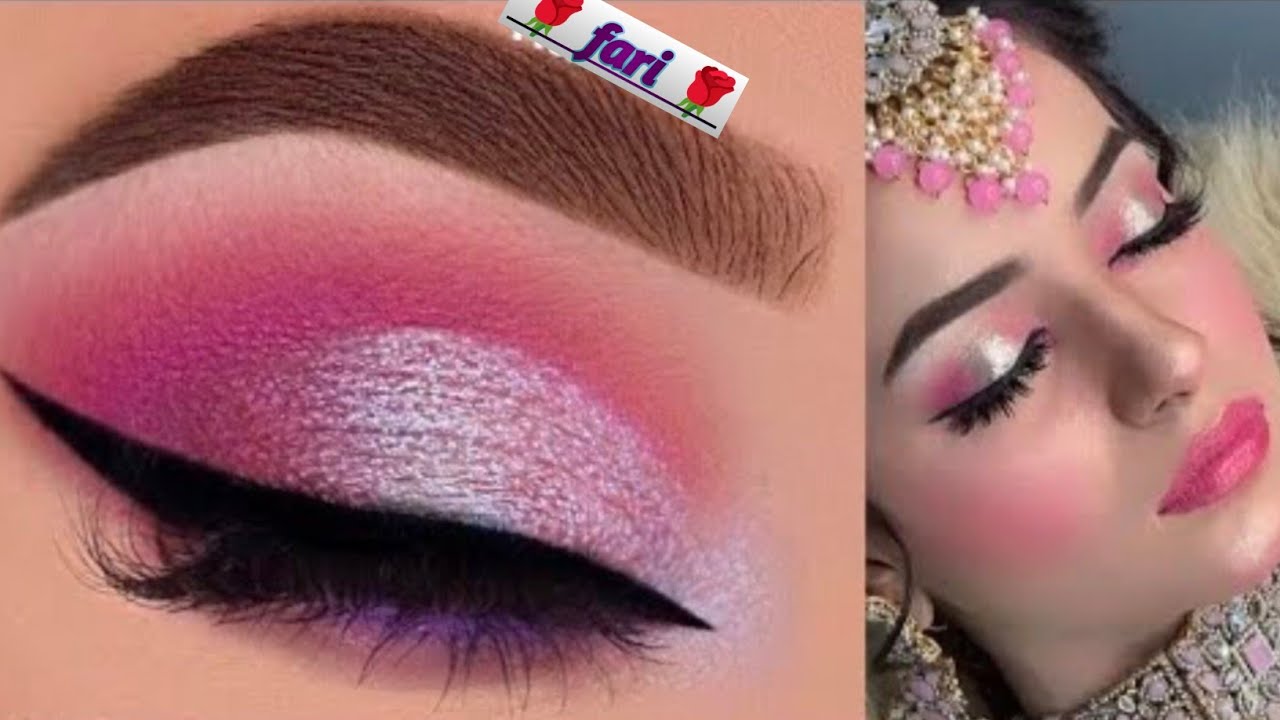 Makeup tutorial pink silver eyeshadow tutorial step by step full makeup ...