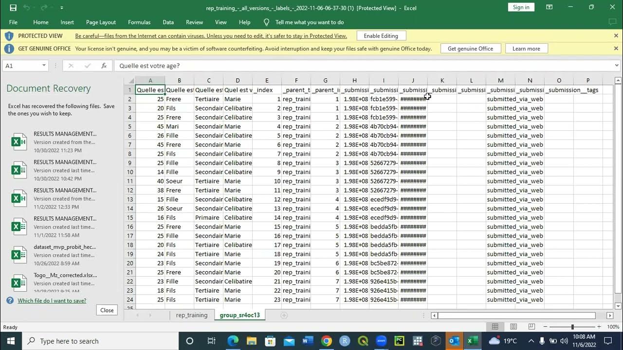 Clean And Analyse Repeat Data From Kobotoolbox In Excel Youtube