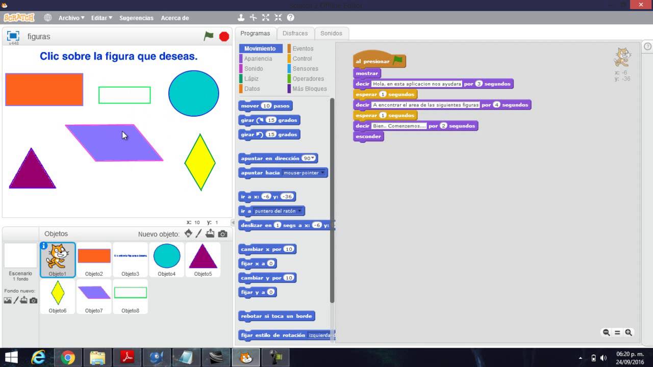 Calculo del área de figuras "IDE SCRATCH 2" - YouTube