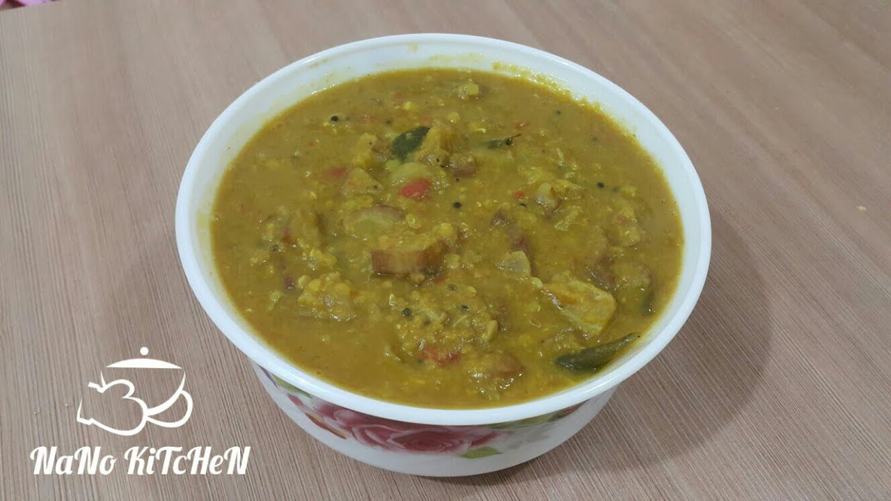 Raw Banana -Lenthils(Masoor Dal) Recipe/ Pachakaya Parippu Curry - YouTube