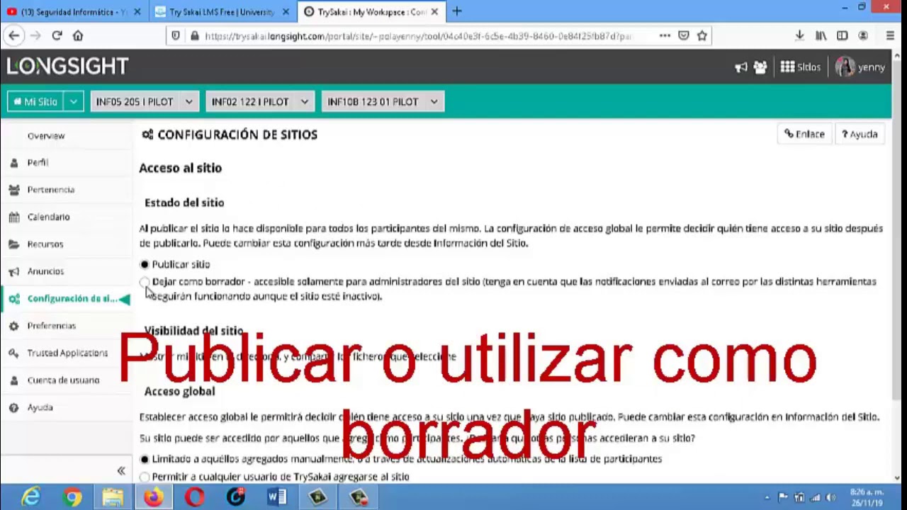 Video tutorial. Como usar la plataforma Sakai E-learning - YouTube