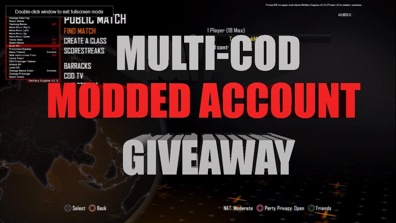 FREE PS3 MULTI-COD MODDED ACCOUNT GIEAWAY ★ [MW2/MW3/BO1/BO2 - Closed ...