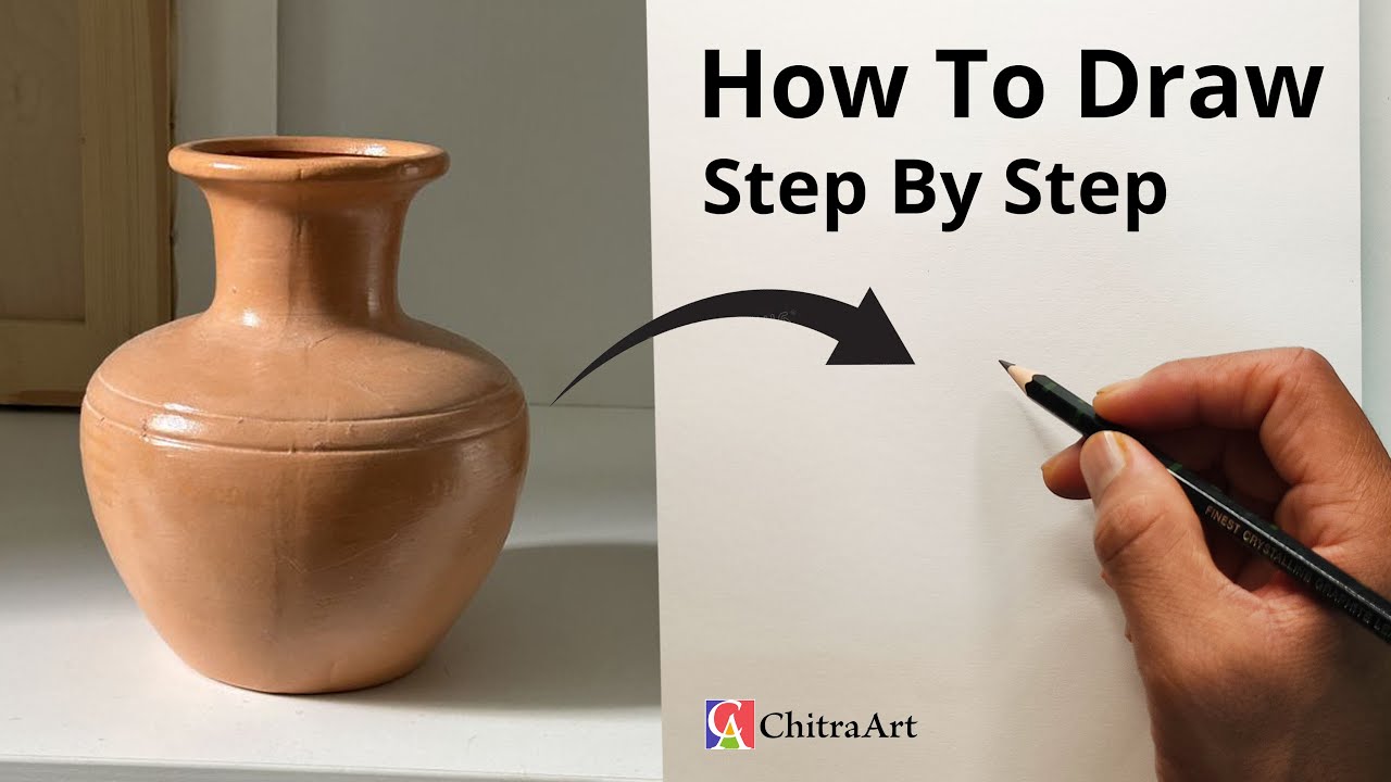 How To Draw Pot, Still Life with Pencil Shading Step By Step Drawing ...