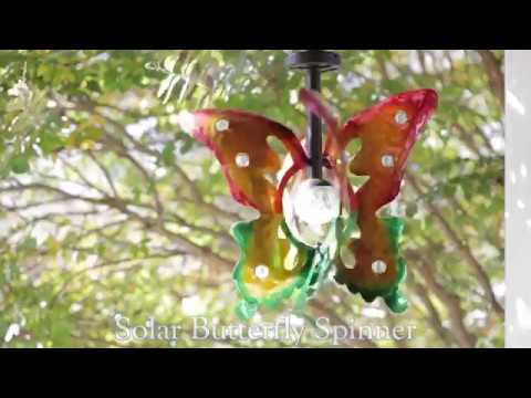 Hanging Butterfly Spinner with Solar Globe SKU# KA6982 - Wind & Weather ...
