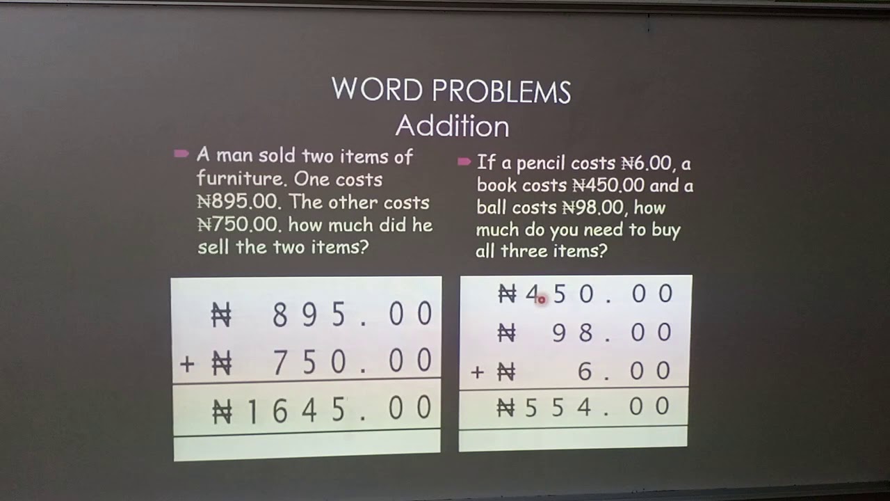 Multiplication of money and word Problems. - YouTube