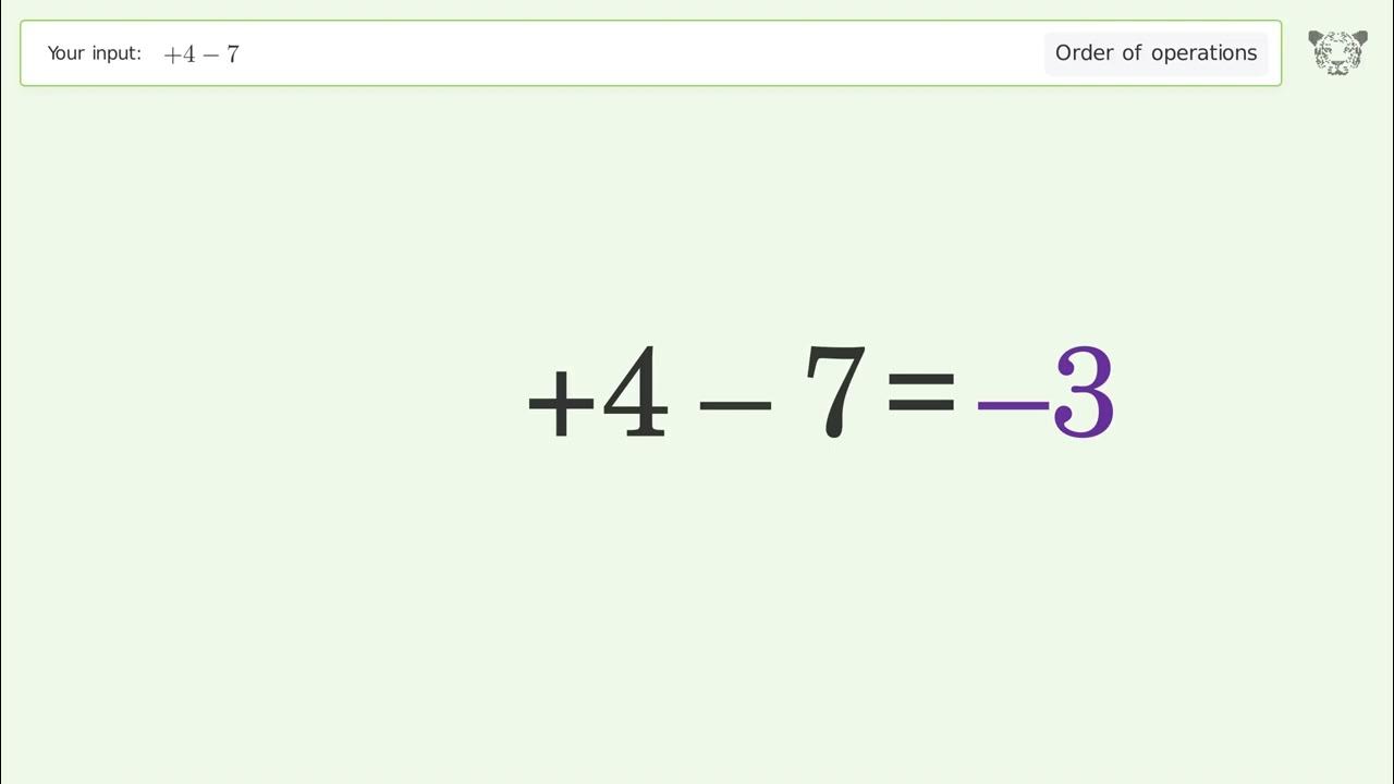Master Order of Operations: Solve +4-7 Step by Step! - YouTube