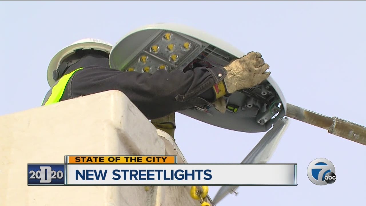 Detroit 2020: State of the City, new streetlights - YouTube