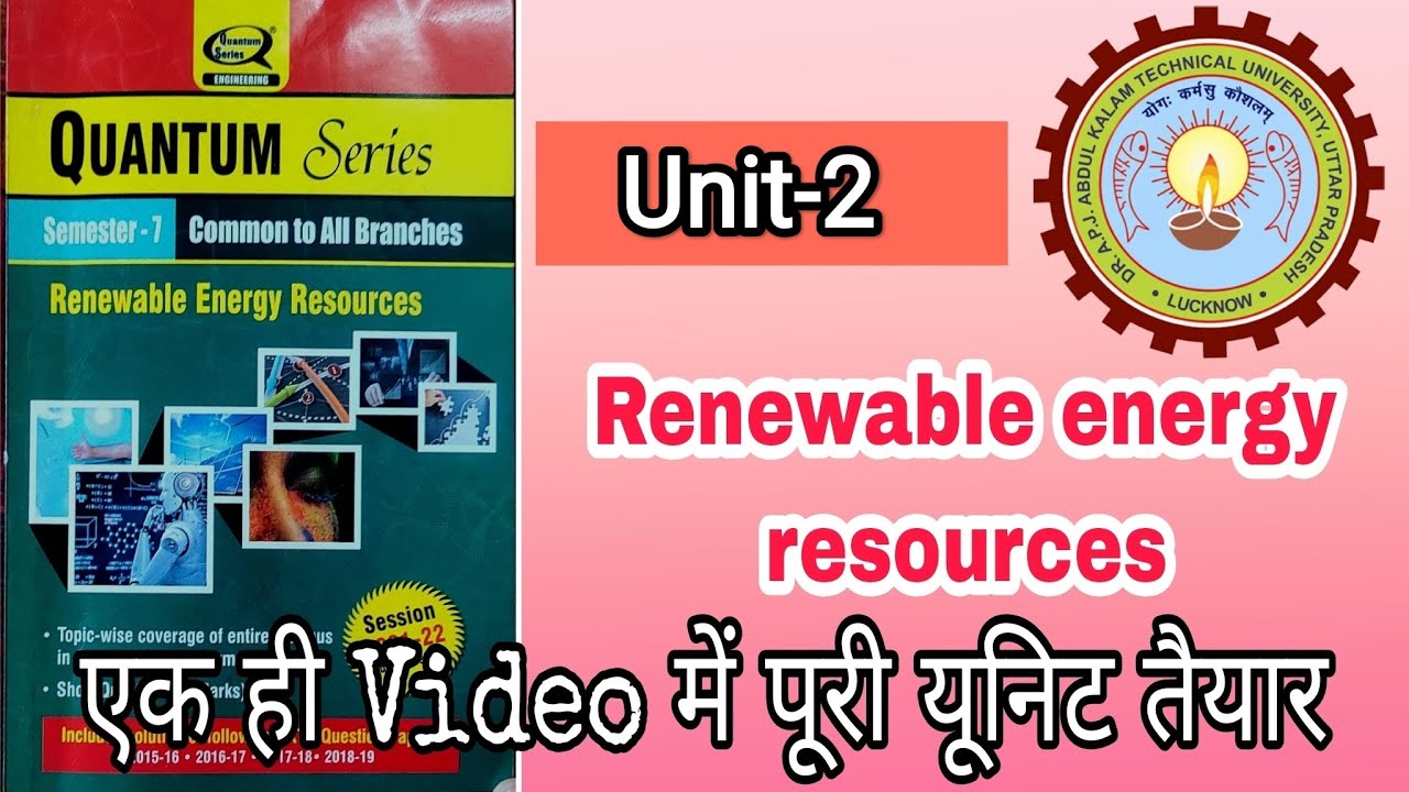 Renewable energy resources Unit 2 | Quick revision | Solar Thermal ...