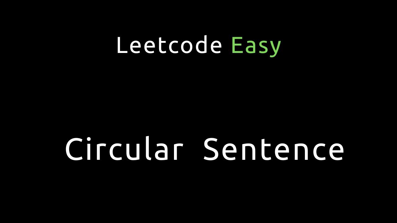 Circular Sentence - Python - YouTube