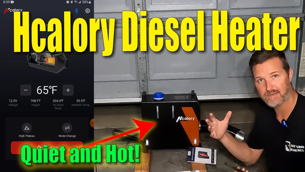 HCalory Diesel Heater. New 2024 model w/ Bluetooth and is quiet! - YouTube