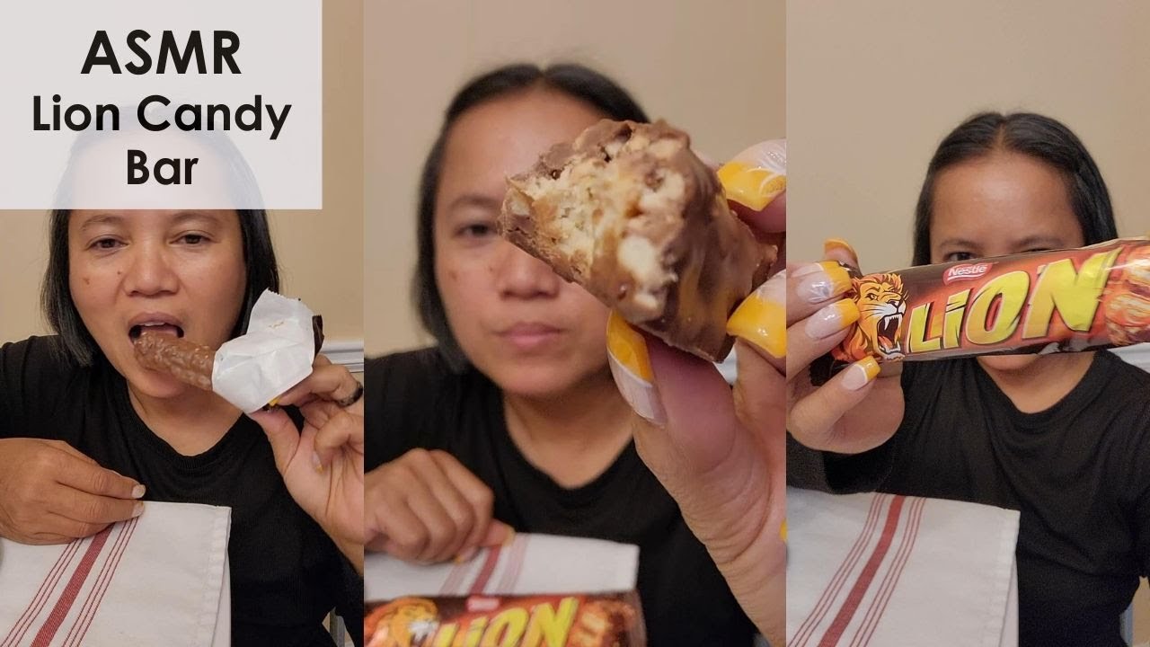 ASMR Nestle Lion Candy Bar. Satisfying soft chewing sound, minimal ...
