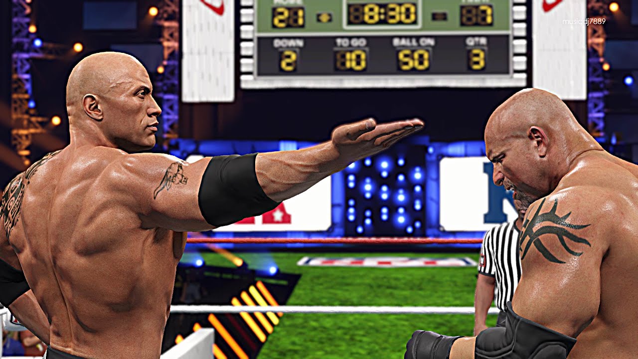 The Rock vs. Goldberg; NFL - WWE 2K22 Gameplay #gaming #wwe2k22 - YouTube