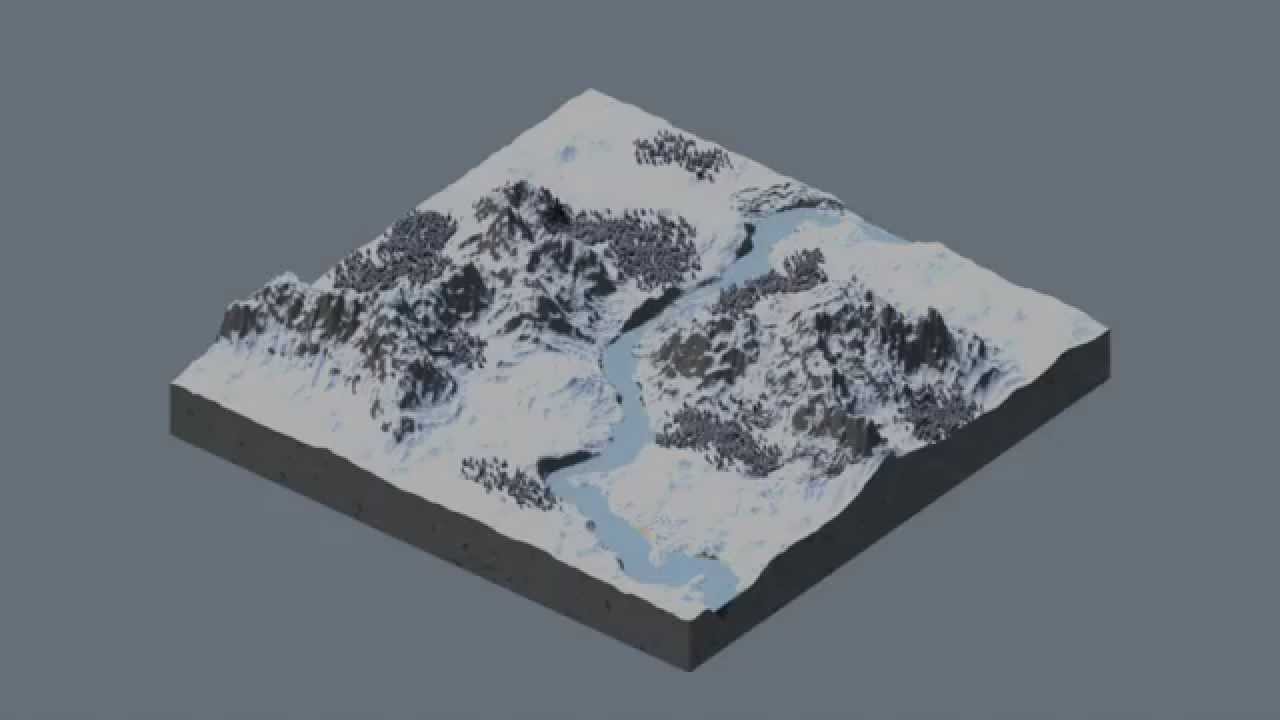 Worldpainter Timelapse #1: Snowy mountain ranges - YouTube