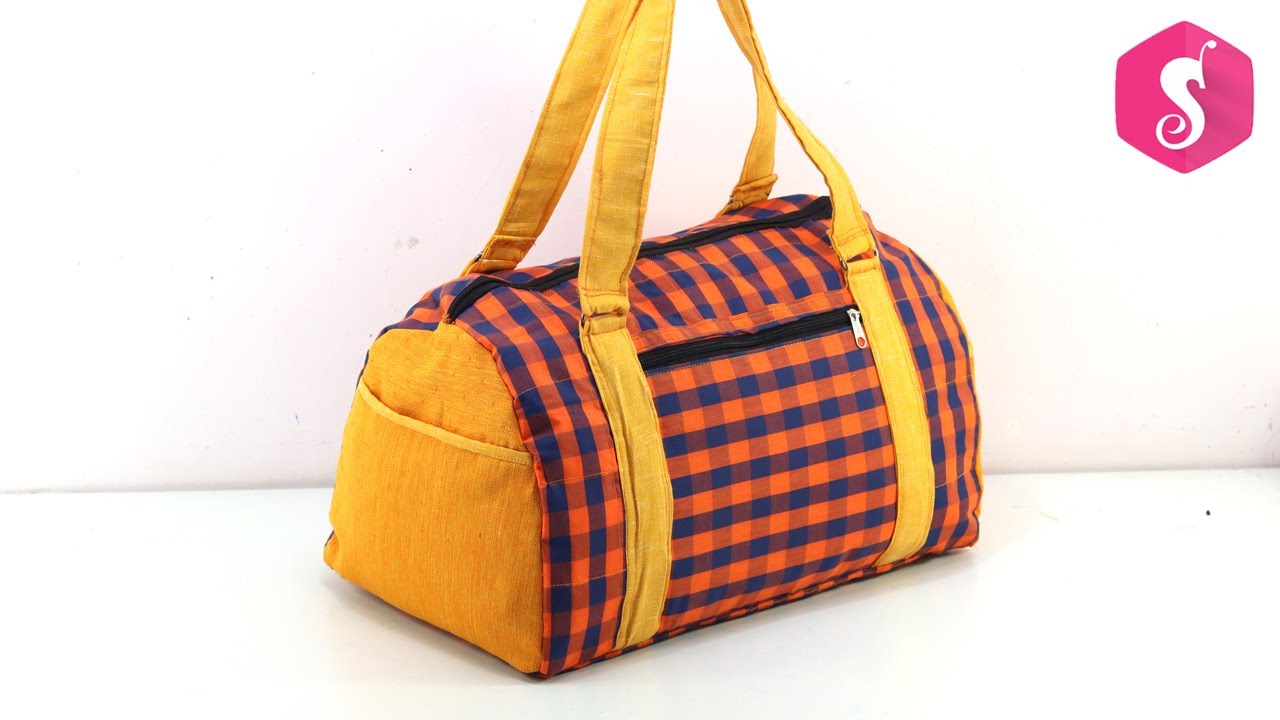 Simple Duffle Bag sewing at Home l DIY Travel Bag l Sewing Tutorials l Sonali's Creations - YouTube