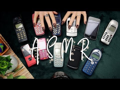 [ASMR] Retro phones collection 📱 Soft spoken, whisper, tapping, button ...
