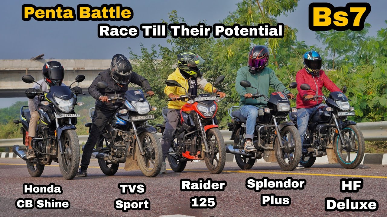 Raider 125 Vs Splendor Plus Vs Tvs Sport Vs Honda Shine Vs Hf Deluxe ...