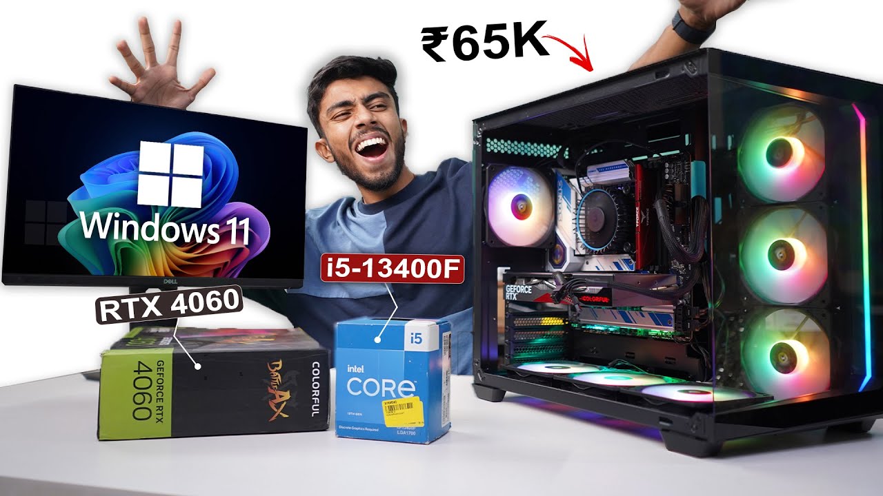 65,000-/RS BEST PC Build ⚡ With RTX 4060 GPU! Best For Gaming & Editing ...