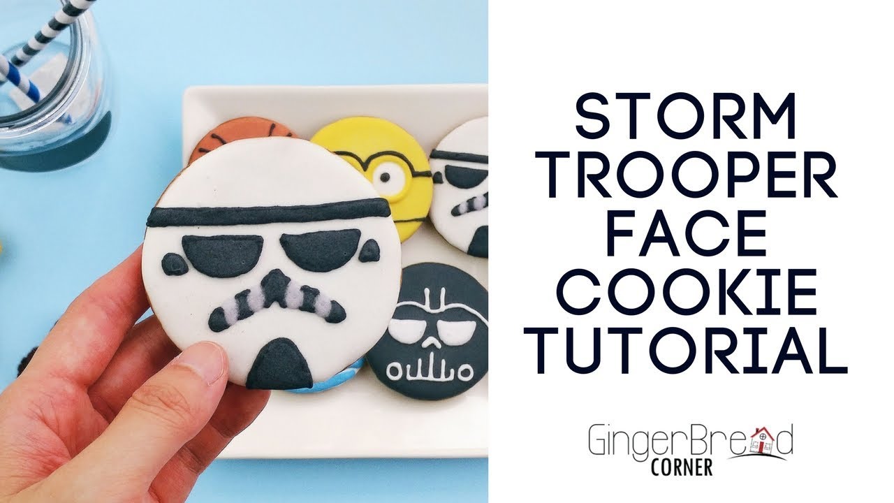 Star Wars Stormtrooper Face cookie tutorial - YouTube