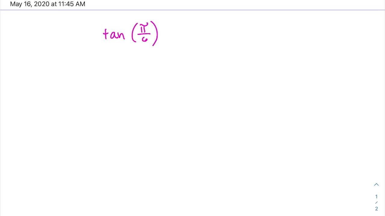 Trig for remembering tan (pi/6) and tan (pi/3) - YouTube