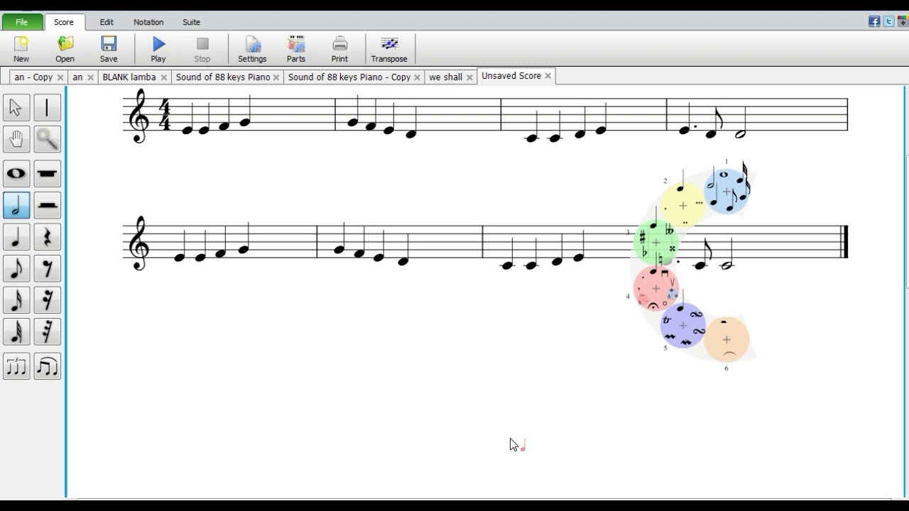 How to create staff notation through software Part 2 - YouTube