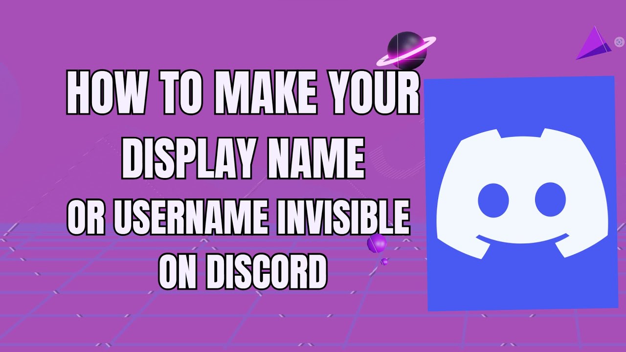 Make your discord Display name and Username invisible - YouTube