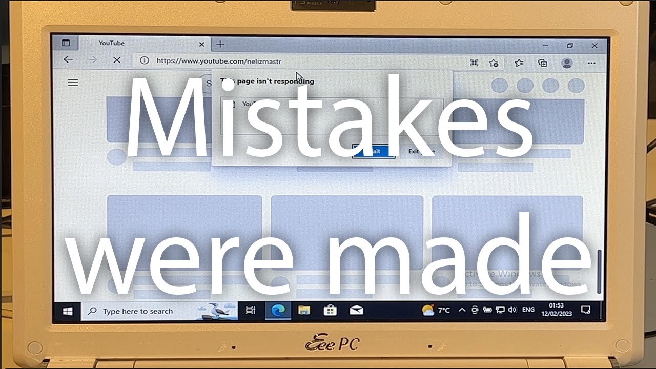 Mistakes were made - Windows 10 + Eee PC 901 - YouTube