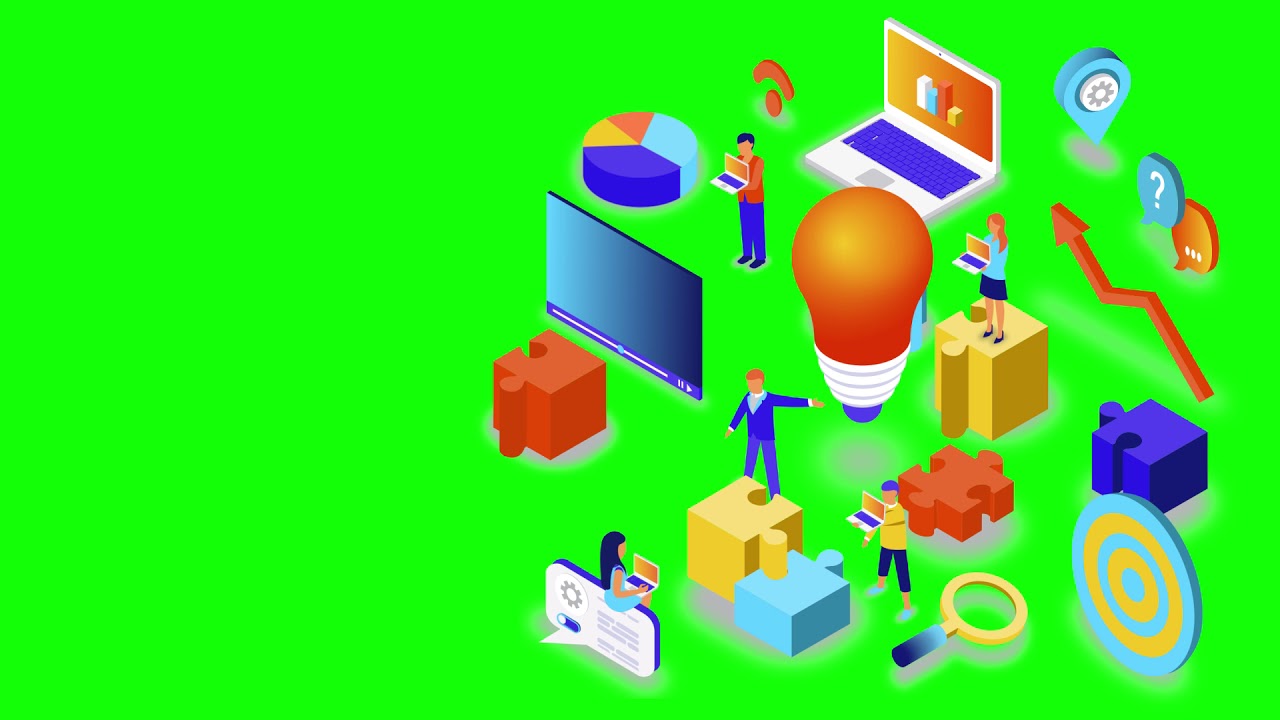 Green Screen. Animation Business Animation Isometric Concept - YouTube