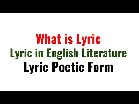 Lyric in English | English Lyric | Lyric Poetry | Lyric Poetic Form ...