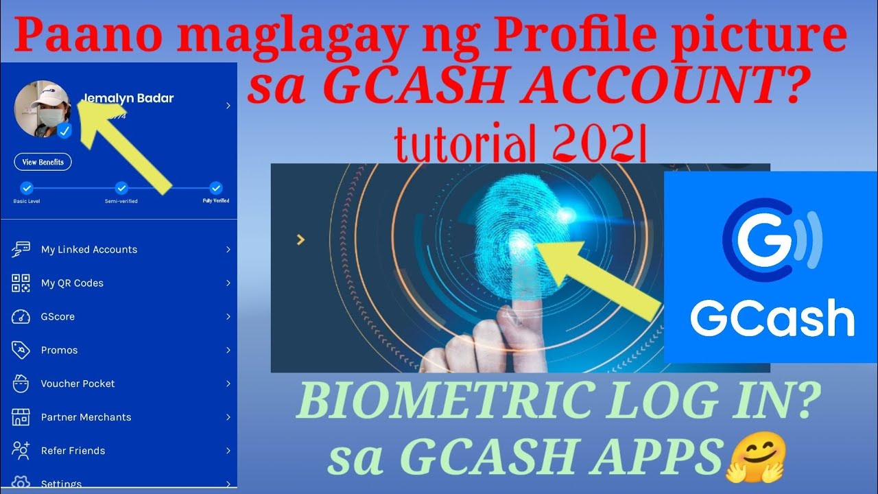 Paano maglagay ng Profile picture sa Gcash/How to enabled biometric log ...