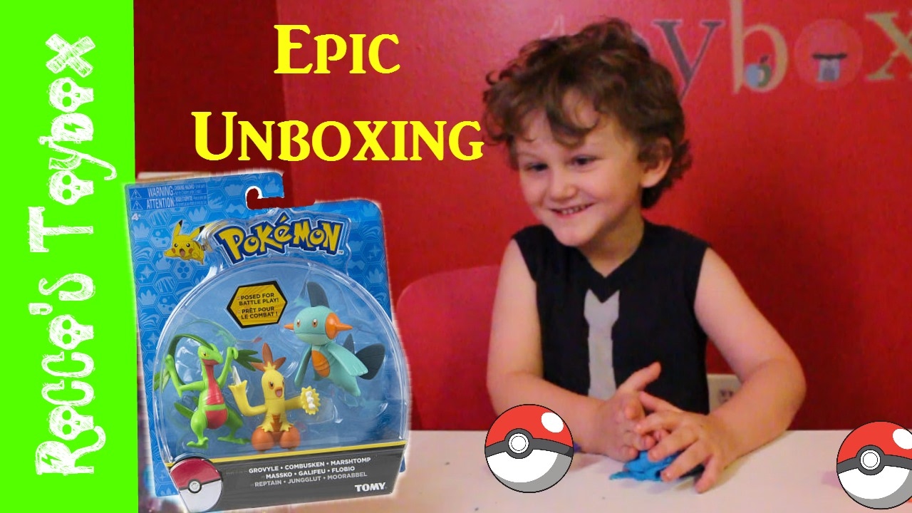 TOMY Pokemon Action Pose Grovyle Combusken & Marshtomp Figure Unboxing ...