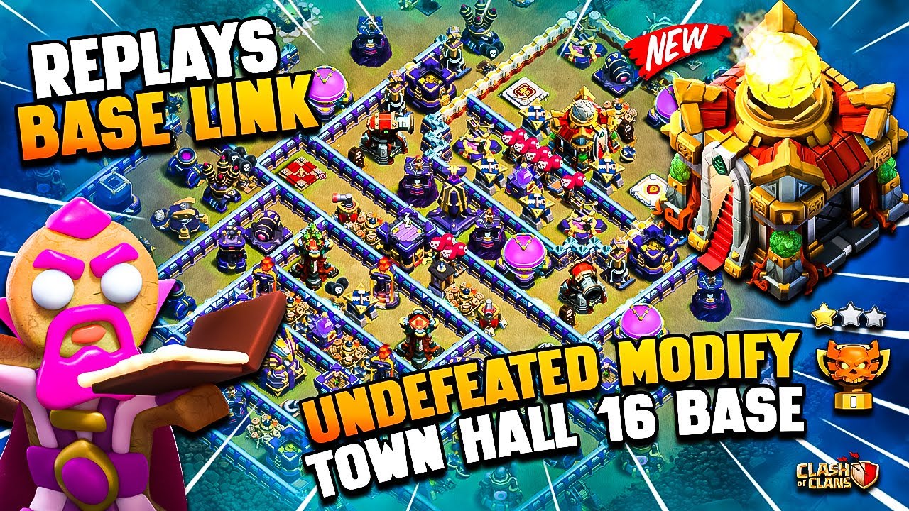 Only 1 Star TH16 Base Link With Replays Best Town Hall 16 Layout ...