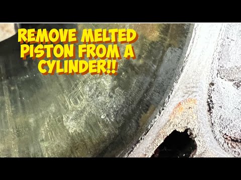 A Neat Way to Remove Melted Piston from a Cylinder!! - YouTube