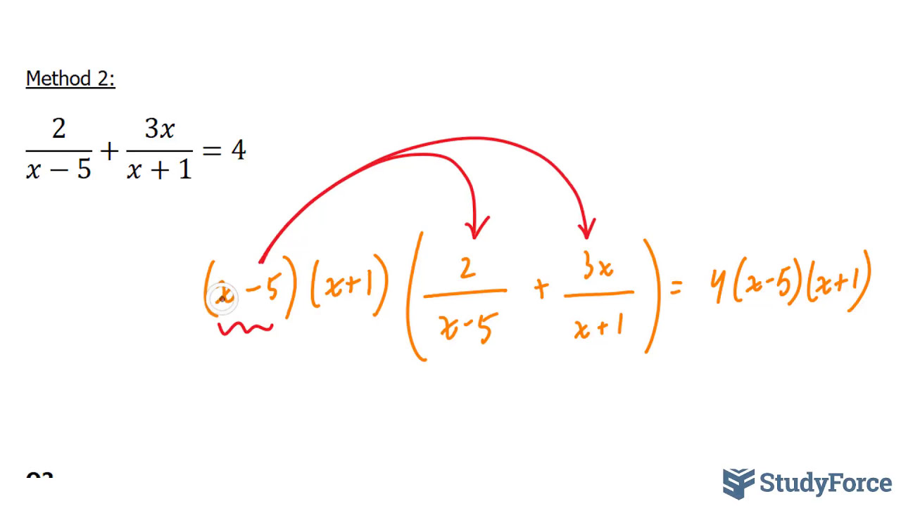 Solve algebraic equation containing fractions using the LCD (Part 2 ...