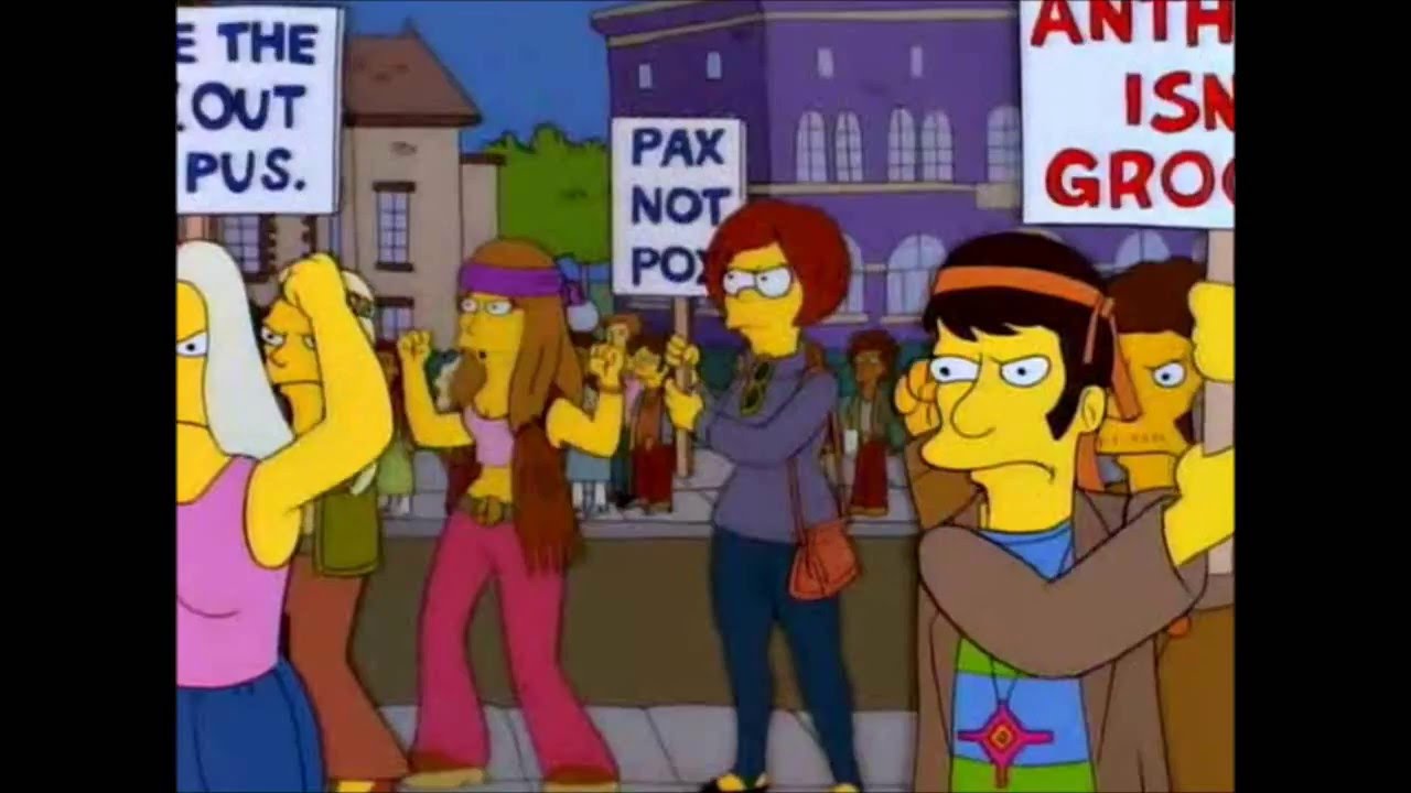 Simpson 07x08 Manifestantes hippies - YouTube