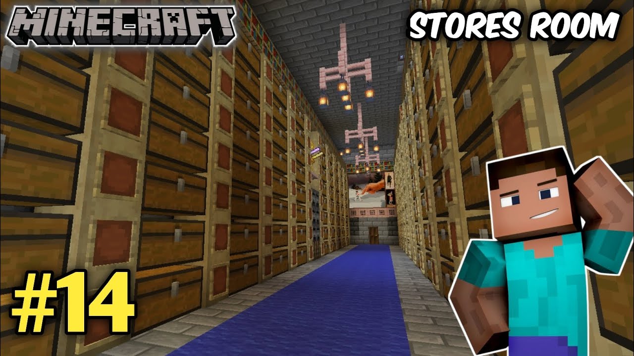 FUNNILY BUILD A BIG STORAGE ROOM IN MINECRAFT | GAMEPLAY #14 - YouTube