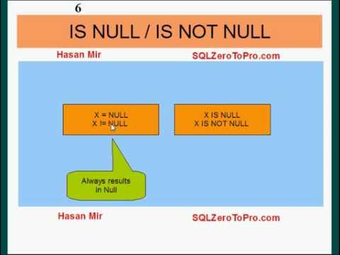 Null Comparisons in SQL Where Clause - SQL LESSON 26 - YouTube