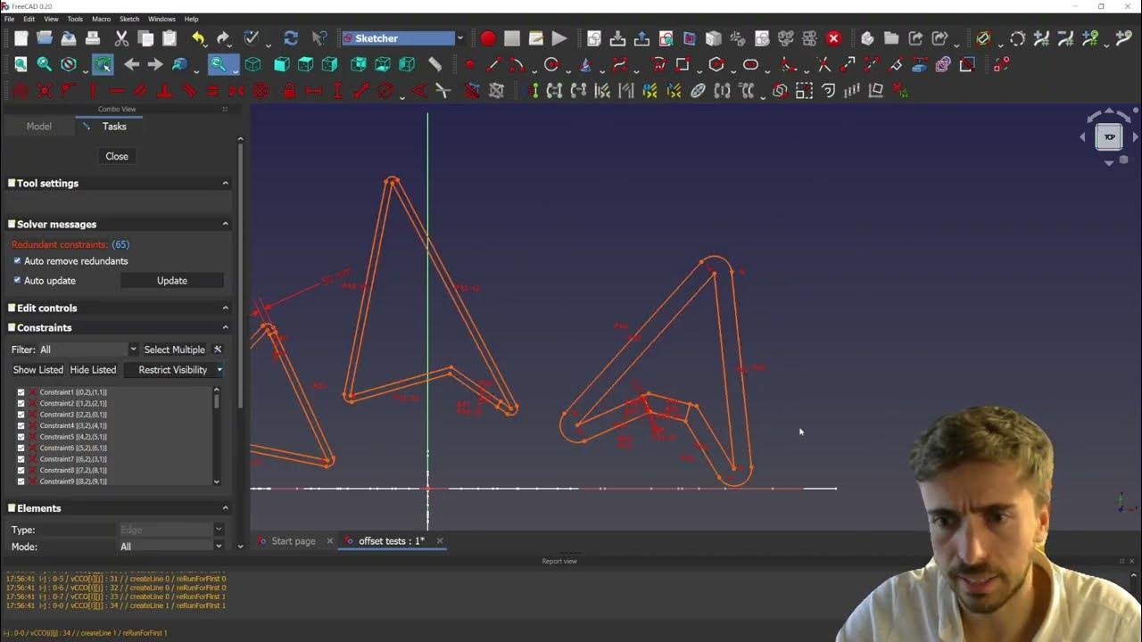 FreeCad Offset Sketcher - Parametric improvement - YouTube