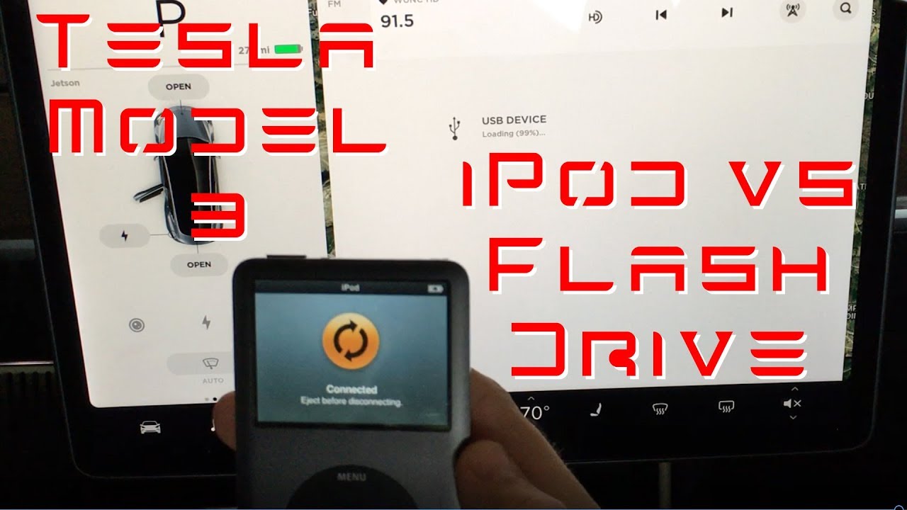Tesla Model 3 - iPod vs USB Flash Drive - YouTube