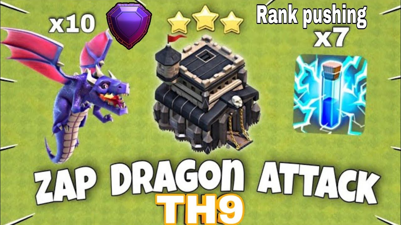 Th9 Rank Pushing Attack Strategy 😲 Zap Lightning | #coc #viral - YouTube