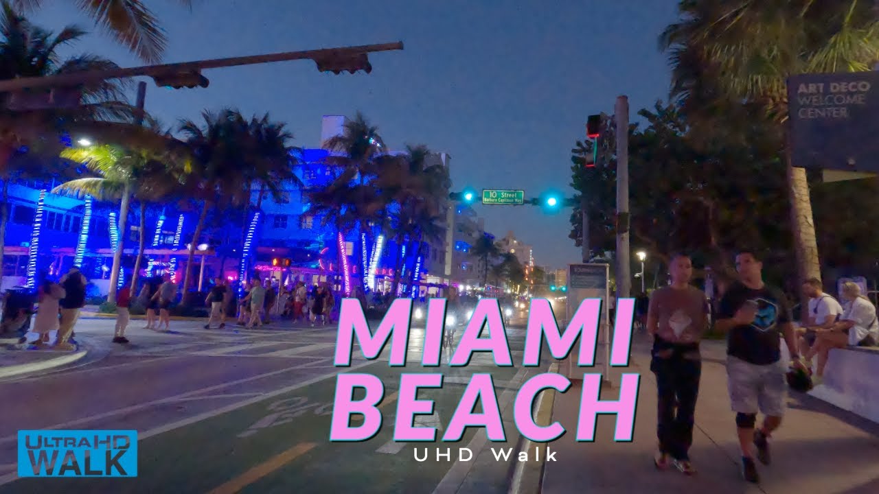 Miami Beach Walk 4k 🇺🇸 Walking tour of Ocean Drive in Miami Beach ...