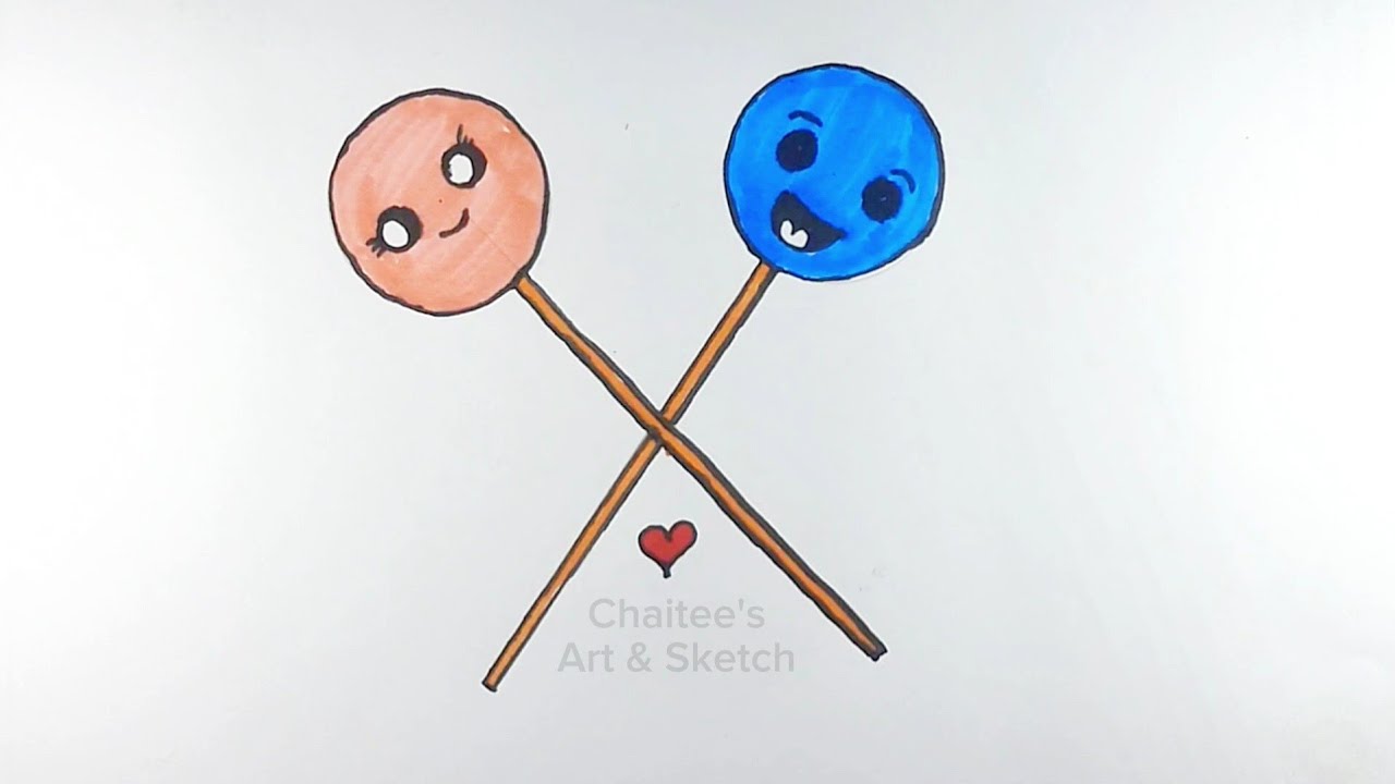 How To Draw Lollipop || Lollipops Drawing With Brush Pen || Lollipops ...