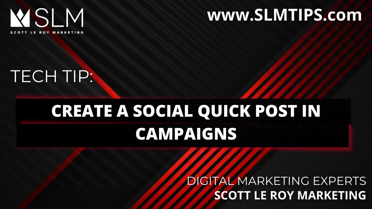 Tech Tip: Create a Social Quick Post in Campaigns - YouTube