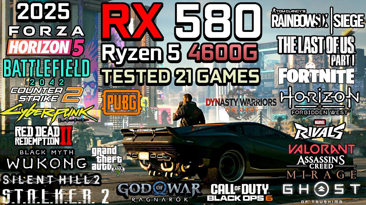 RX 580 8GB + Ryzen 5 4600G - Test in 21 Games - YouTube