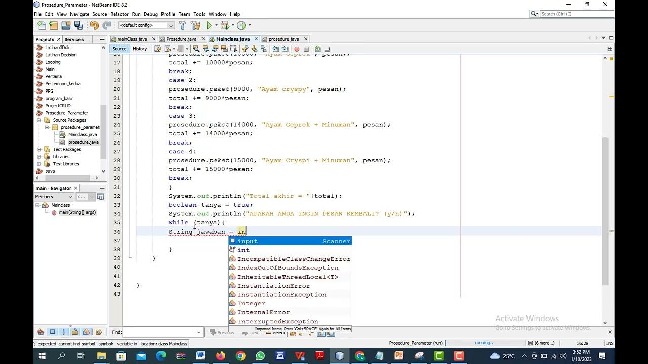 program kasir prosedur dengan parameter - YouTube