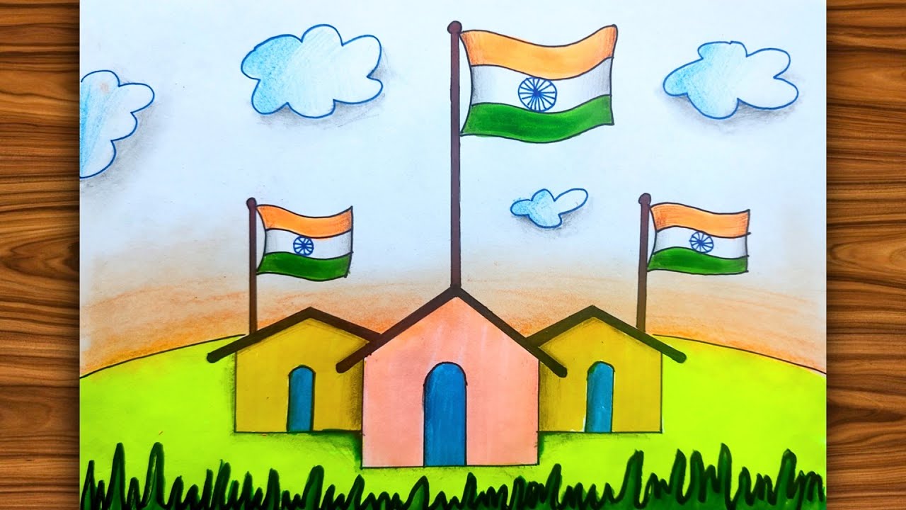 26 January easy drawing/ Republic day drawing/ Desh bhakti drawing ...
