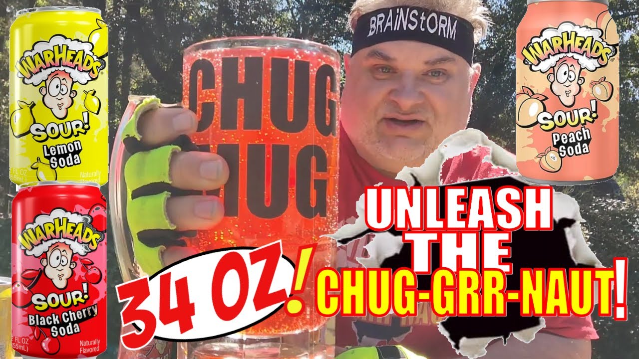 Fast 34 oz WARHEADS Sour Soda CHUG MUG CHUG! #ChugMugClub - YouTube