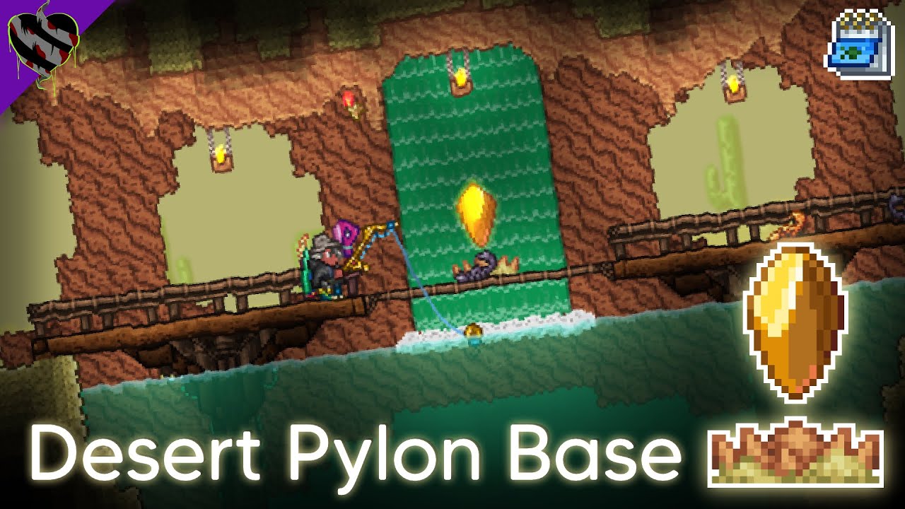 Desert Pylon Base: Pyramid Design Terraria 1.4 Pylon Builds - YouTube