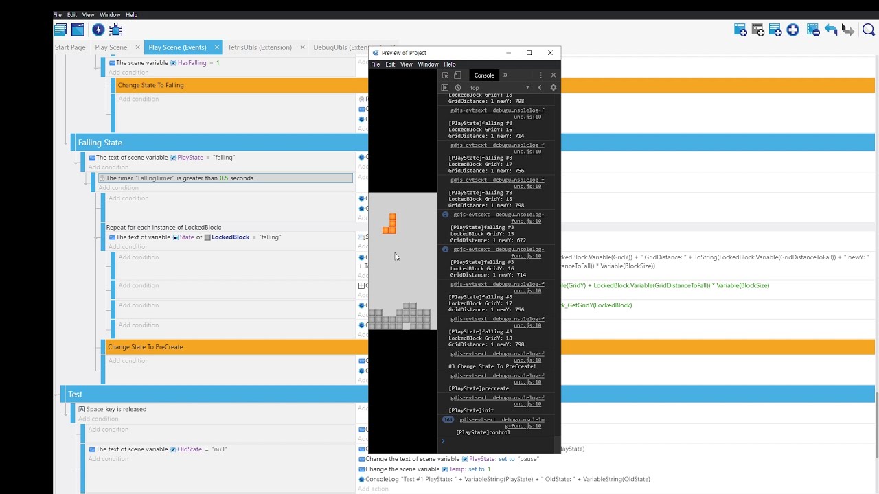 [GDevelop] Tetris - Basic Implementation Demonstration - YouTube